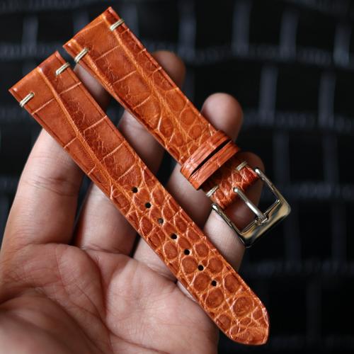 Jual Custom Crocodile Leather Watch strap - British Tan - Standard ...