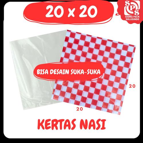 Jual Isi 500 Kertas Nasi 20x20 KFC Paper Warp Burger Kebab Hot dog ...