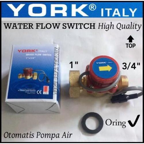 Jual WATER FLOW SWITCH YORK 1" x 3/4" SAKLAR OTOMATIS ALIRAN POMPA AIR ...