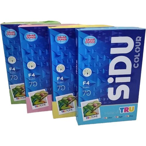 Promo Kertas HVS SiDU Berwarna Merah Muda Kuning Biru Hijau Ukuran F4 ...