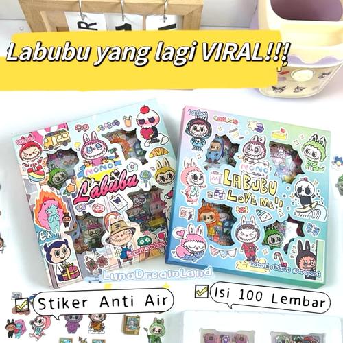 Jual STICKER LABUBU 100 LEMBAR WATERPROOF Viral | STIKER BOX TAHAN AIR ...