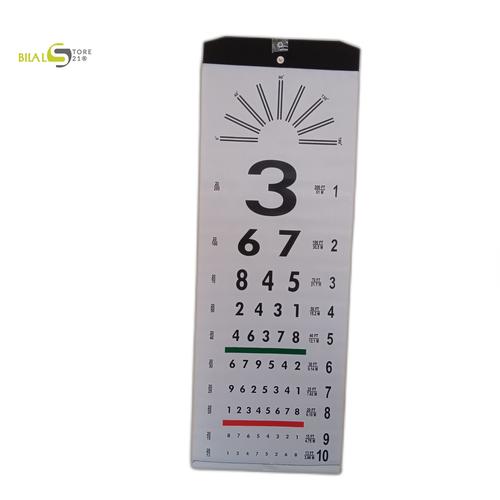 Promo snellen chart Angka / Snelen Chart Angka / Alat Test Mata Minus ...