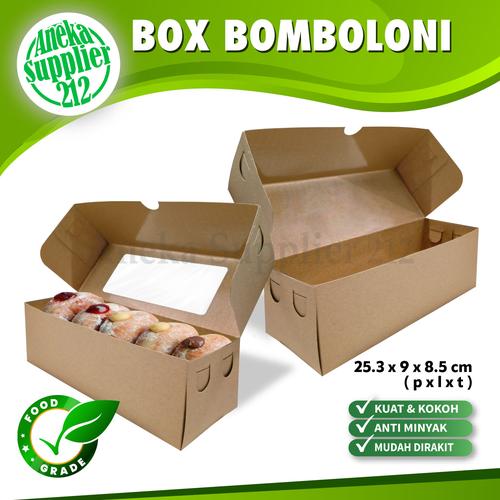 Jual Dus Kotak Box Donat Bomboloni | KRAFT COKLAT - PUTIH-Polos ...