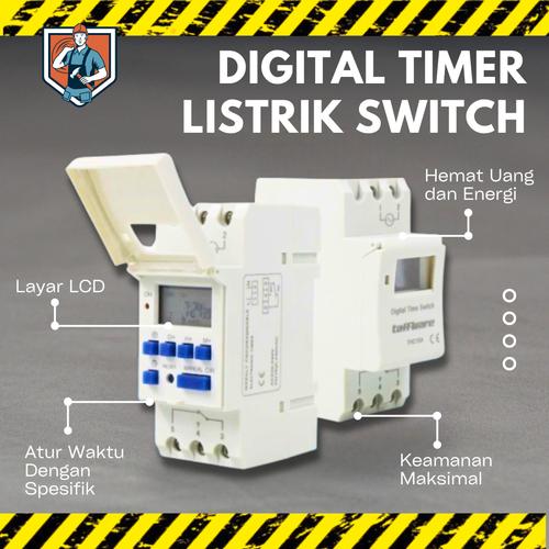 Jual Digital Timer Switch Programmable Pengatur Waktu Listrik MCB 20 ...