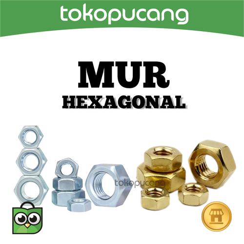 Jual Mur Hexagon M3/M4/M5/M6/M8 Putih Galvanis KUNING Mur baut HEX NUT ...