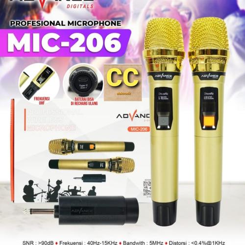 Jual ADVANCE PROFESIONAL WIRELESS MICROPHONE MIC 202 W1061 MIC 201 MIC ...