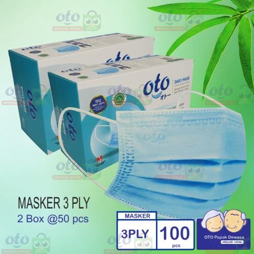 Promo OTO Masker Wajah Face Daily Mask 3 ply - 2 pack x 50 pcs ( 100 ...