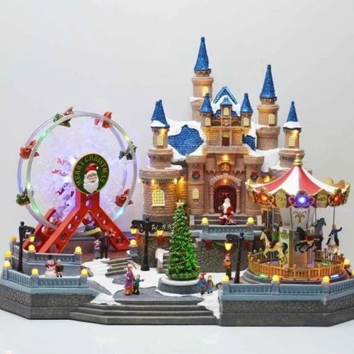 Jual Hiasan Natal - Large LED Musical Fairground with Moving Tree ...