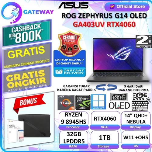 Promo Asus ROG Zephyrus G14 OLED GA403UV RTX4060 Ryzen 9-8945HS 32GB ...