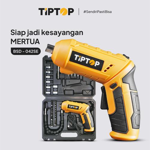 Promo Tip Top Cordless Screwdriver Obeng Set 47pcs 4 2v Bsd 042se