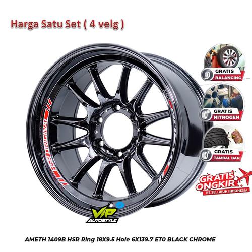 Jual HSR Ameth R18 Black Chrome Velg Mobil Pajero Fortuner Hilux ford ...
