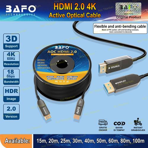 Jual Bafo Kabel HDMI 2.0 Active FO Fiber Optic 4K 20M 25M 30M 40M 75M 100M - 20 meter - Jakarta ...