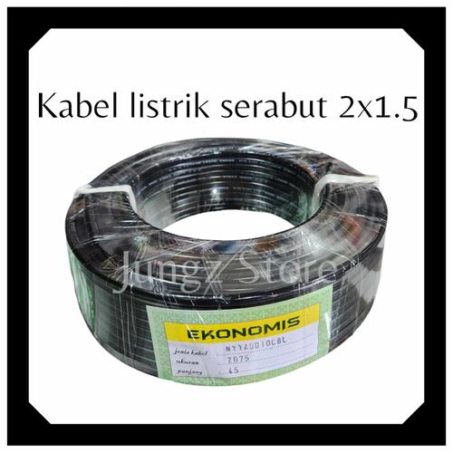 Jual Kabel Listrik Kabel Serabut Ukuran 2X1.5 Putih/Hitam Per 1 Meter ...