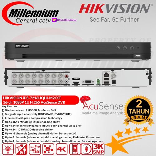 Promo DVR HIKVISION 16CH iDS-7216HQHI-M2/XT TURBO ACUSENSE DVR SUPPORT ...