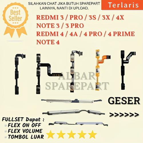 Jual TOMBOL LUAR XIAOMI REDMI NOTE 3 4 4A 4X PRO PRIME POWER ON OFF VOLUME - 4 PRIME / PRO ...