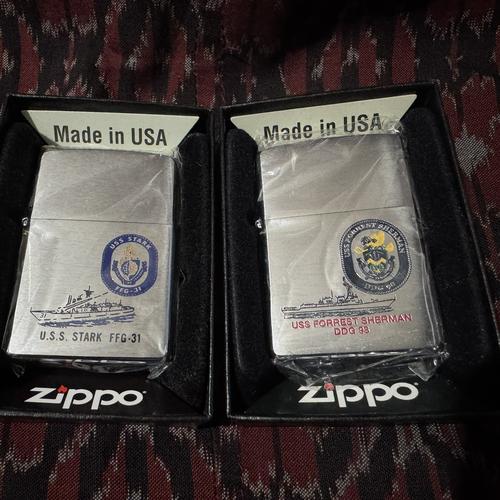 Jual Zippo Rare USS FORREST Sherman DDG 98 & USS STARK FFG 31 - USS ...