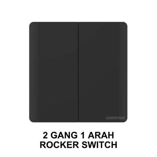 Promo Saklar Seri 2 Gang 1 Arah Matte Black - Architech Elegante V20 ...