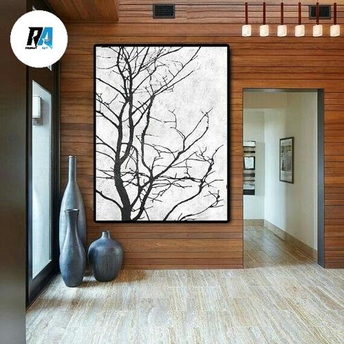 Jual lukisan ranting pohon aesthetic hitam putih–lukisan siap pajang ...