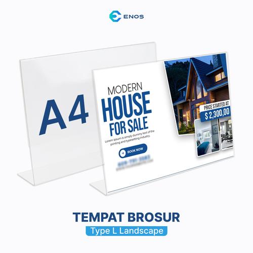 Jual AKRILIK DISPLAY A4 L LANDSCAPE / TEMPAT BROSUR / TENT CARD ACRYLIC ...