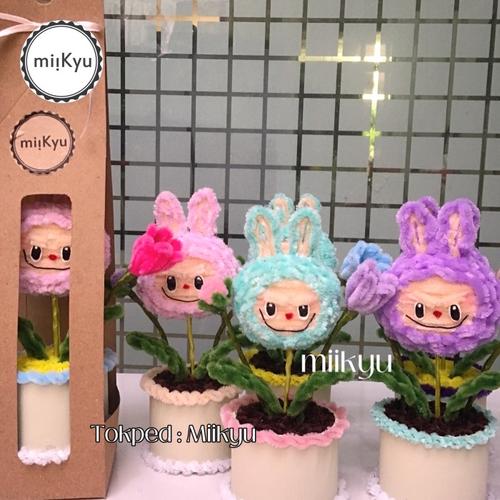 Jual Buket Kawat Bulu Mini Pot Bunga | Buket Wisuda Kawat Bulu Labubu di Miikyu|Buket Wisuda ...
