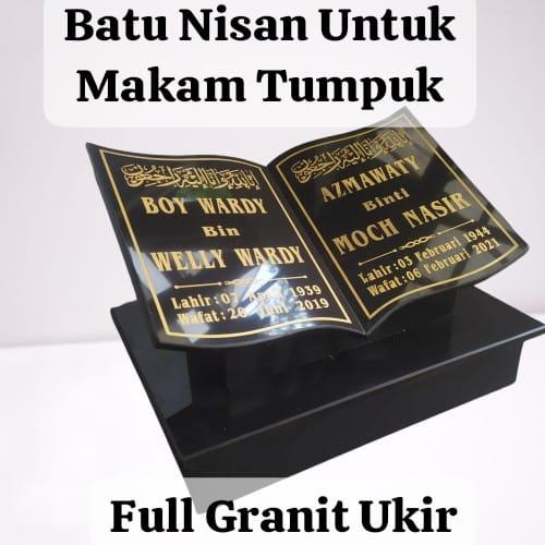 Promo BATU NISAN FULL GRANIT UKURAN 40 x30 BISA CUSTOM WARNA TULISAN ...