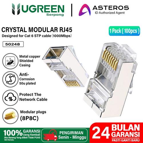 Jual UGREEN Kepala Kabel LAN RJ45 Cat6 UTP FTP Modular Connector Plug ...