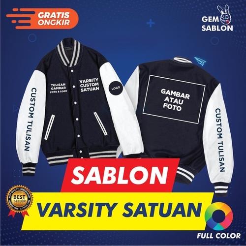 Jual Custom Sablon Jaket Baseball Varsity Desain suka-suka sablon DTF ...