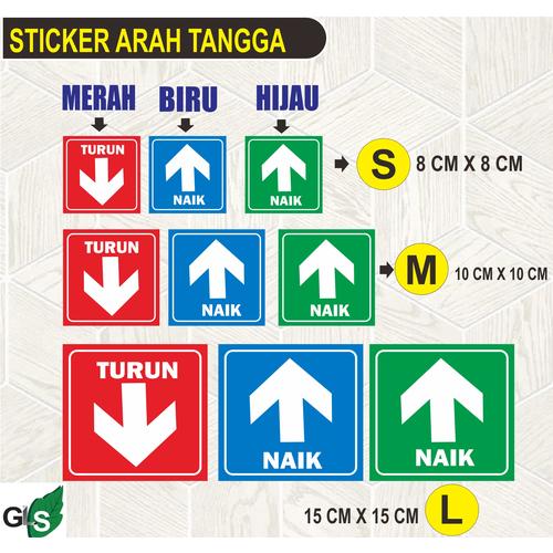 Jual Stiker Vinyl Arah Naik Turun Tangga / Arah Panah Naik Turun Tangga ...