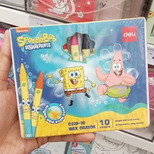Jual Miniso Deli SpongeBob SquarePants C219-10 WAX CRAYON 10 Colors ...