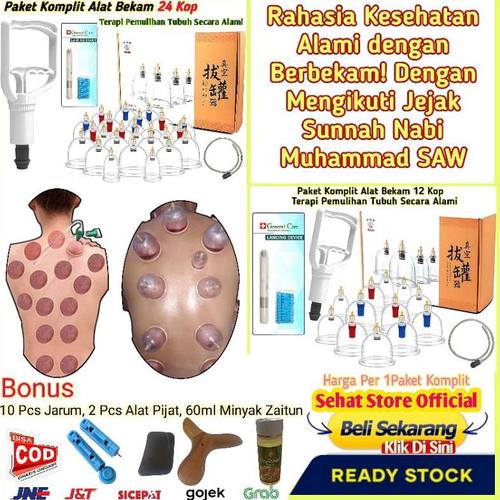 Jual Alat Bekam Full Set isi 12 Kop 24 Cup Tabung Terapi Tradisional Komplit Becam Paket Hemat ...