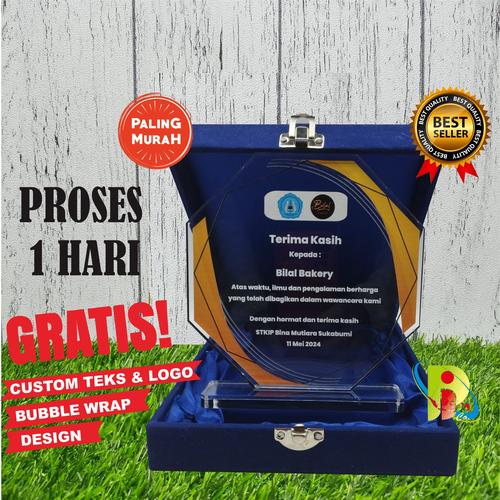 Jual Piagam Plakat Akrilik, Plakat Akrilik Trophy, - 8 mm, Biru ...
