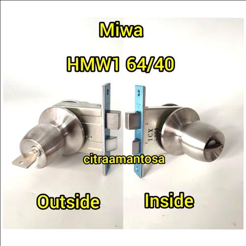 Jual MIWA U9 HMW1 - 64 -40 ST Integral Door Lock, Key - Thumbturn in ...