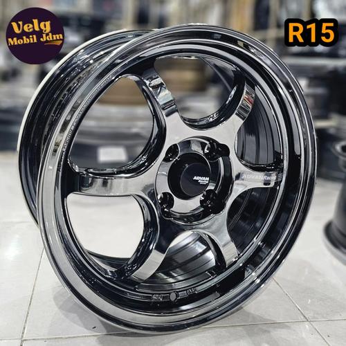 Jual velg mobil r15 ADVAN RG D2 BLACK CROME velg ring 15 ignis freed city vios jaz mobilio brio ...