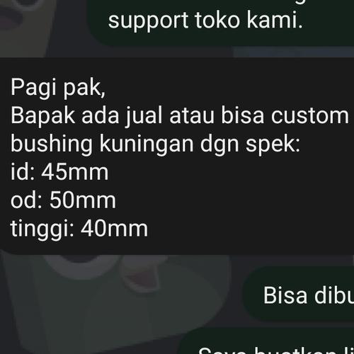 Jual KUNINGAN BUSHING CUSTOM ID 45mm, OD 50mm, Panjang 40mm - Jakarta ...