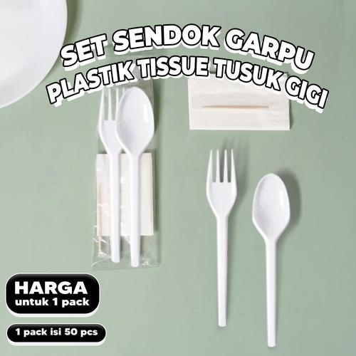 Promo Sendok Garpu Set Plastik Tisu Tusuk Gigi Higienis Steril Tebal ...