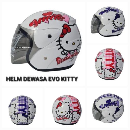 Promo Helm Dewasa SNI Half Face Nyaman aman SNI L motif flower Hello ...