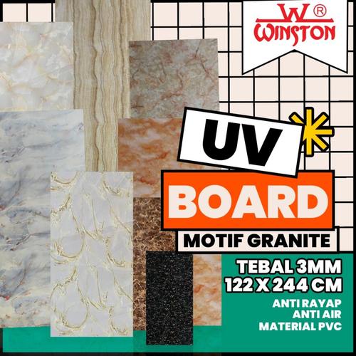 Jual UV PVC Panel Board Wallboard Marble Marmer 3 Dimensi 122 x 244 cm ...