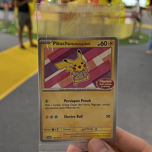 Jual Limited Edition Kartu Pokemon TCG Pikachu Berkemeja Batik Flower New Edition Pikachu ...