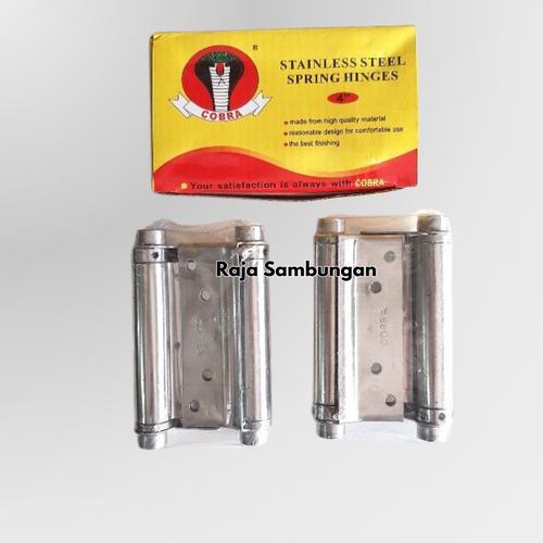 Jual Engsel Pintu Koboy Stainless Steel 4 inch Cobra Door Spring Hinges ...