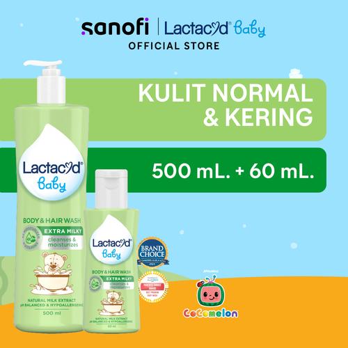 Promo Lactacyd Baby Extra Milky 500mL + Lactacyd Baby Extra Milky 60mL ...