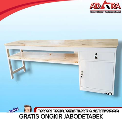 Jual MEJA KERJA / MEJA DISPLAY / MEJA RAK LACI KAYU JATI BELANDA - Kota ...