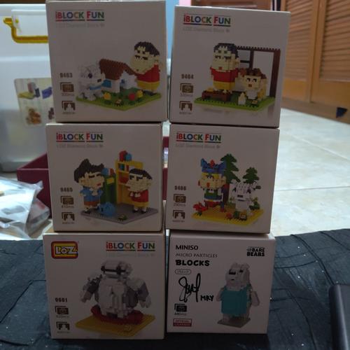 Jual BRICK LEGO LOZ & MINISO BLOCKS SHINCHAN BAYMAX BARE BEARS PAKET ...