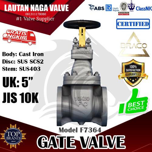 Jual GATE VALVE CAST IRON F7364-JIS 10K 125 size 5 inch - Jakarta Barat ...