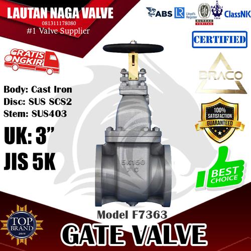 Jual GATE VALVE CAST IRON F7363-JIS 5K 80 - Jakarta Barat - Lautan Naga ...