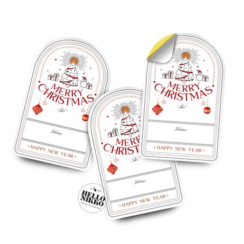 Jual Sticker label pengiriman christmas xmas shine natal gift tag ...