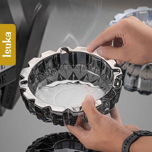 Promo Asbak Kaca Bulat Besar Asbak Kristal Jumbo Mewah Estetik Glass ...