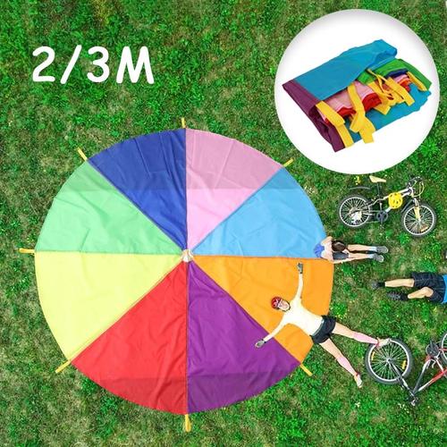 Jual 2m/3m Rainbow Parachute 8 Handles Parasut Pelangi Montessori Games ...