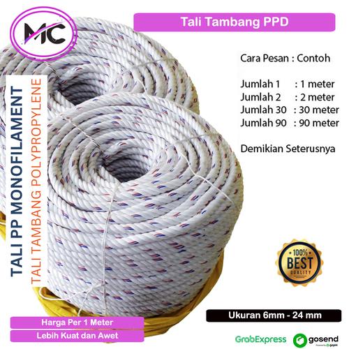 Jual Tali Tambang PPD 6mm 8mm 10 mm 12mm 14mm 16mm 18mm 20mm 22mm 24mm ...