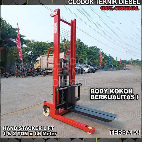 Jual Hand Stacker Lift Manual 2 Ton X 1.6 Meter Alat Angkat Barang ...