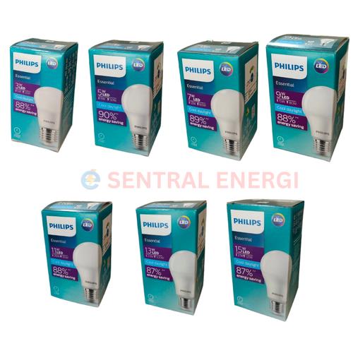 Jual Lampu Philips Essential LED Putih 3w, 5w, 7w, 9w, 11w, 13w, 15w ...